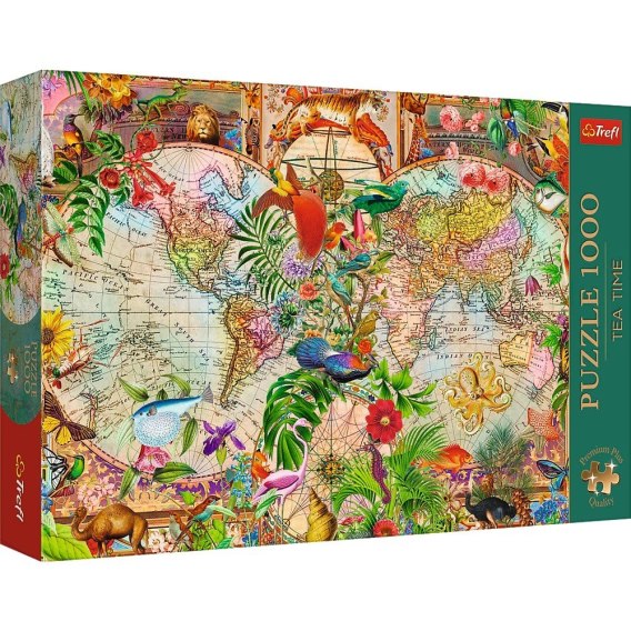 Puzzle 1000 elementów Antyczna mapa świata - SeniorLux